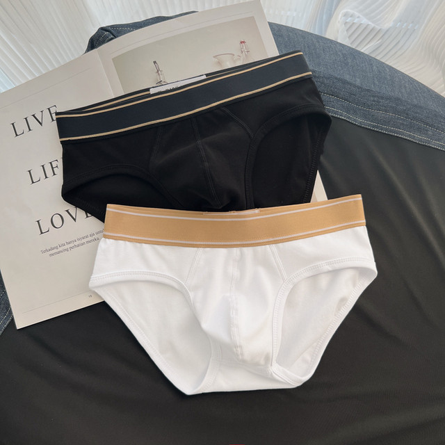 2 packed men's triangular panties cotton low -waist sexy U convex ...