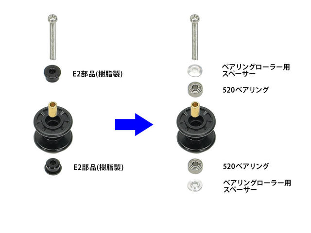 Tamiya low friction plastic two-stage guide wheel 15525 15529 15532 ...