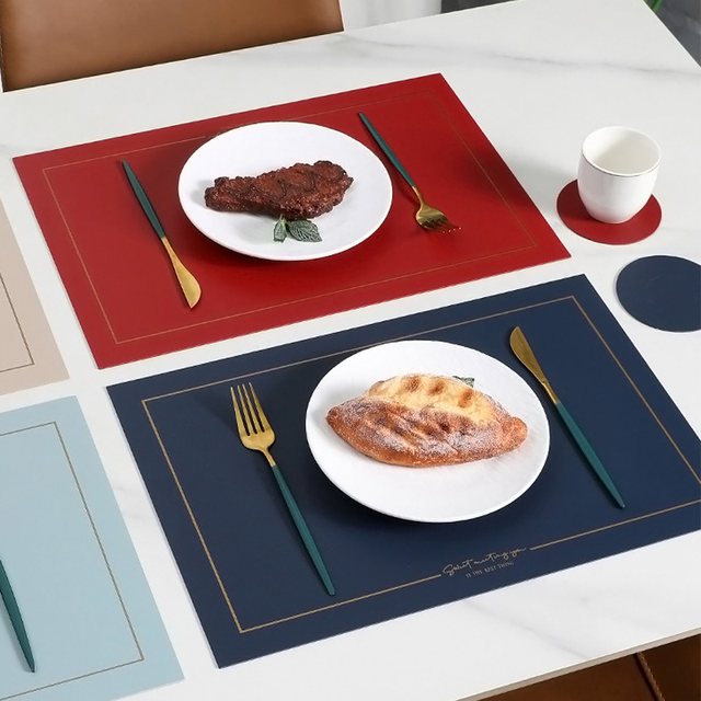 Leather Western food mat, insulation mat, waterproof and oil-proof ...