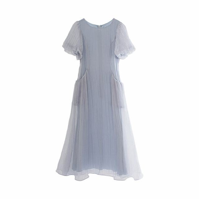 YuanYin's frigid ins French elegant designer dream blue niche puff ...