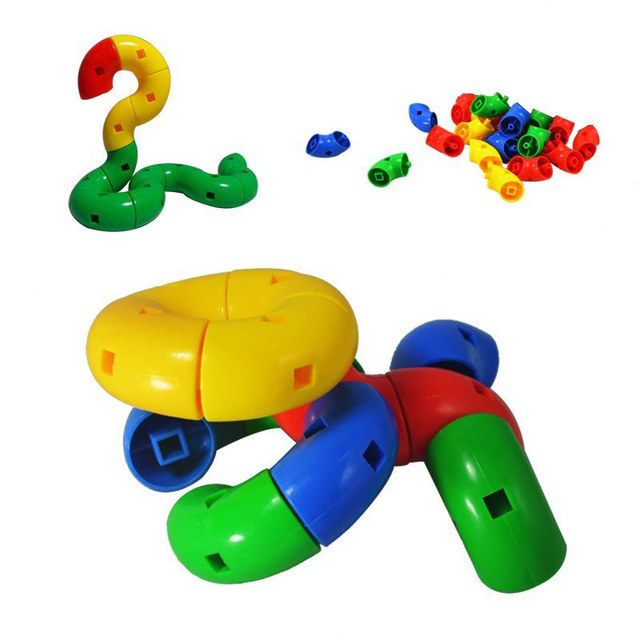 Children's ever-changing rotating elbow building blocks plastic insert ...