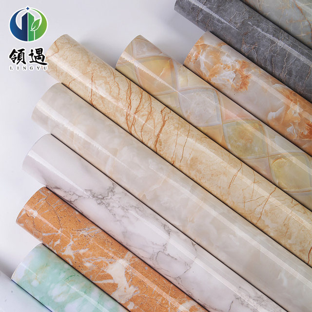 Self -stick wallpaper 10 meters waterproof marble pattern kitchen oil ...