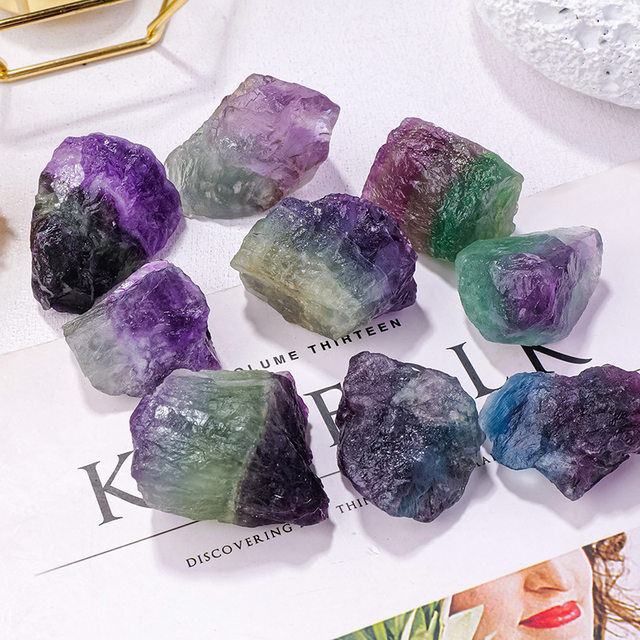 Natural color fluorite rough ore crystal rough aromatherapy stone bulk ...