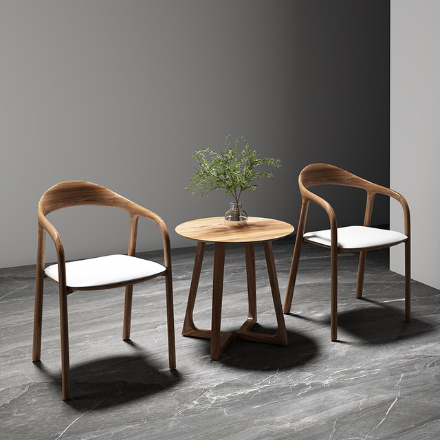 Nordic Japanese original Shumete solid wood armrest dining chairs for ...