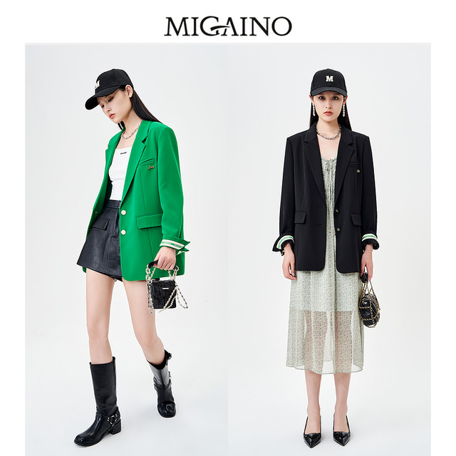 Migaino Manyano design suit women's autumn and winter lapel coat