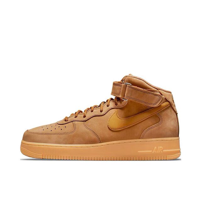 Nike/Nike Air Force 1 AF1 wheat color men's sports mid-top sneakers ...