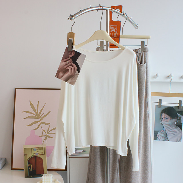 Soft and skin-friendly ~ Loose drooping modal T-shirt top for women's ...