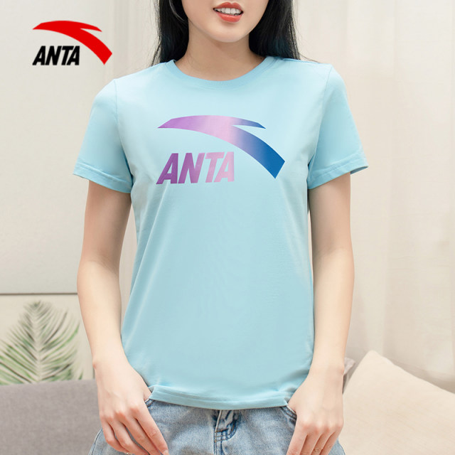 Anta Short -sleeved T -shirt Women's Sports Women's Women's Women's ...