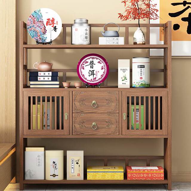 Solid wood tea cabinet small tea cabinet tea table table tea side ...