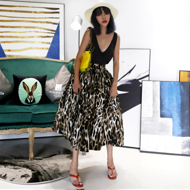 Original leopard print skirt for women 2025 new spring and autumn style ...