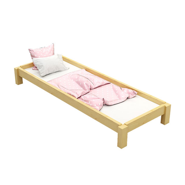Kindergarten noon bed simple solid wood bed custody class Primary ...