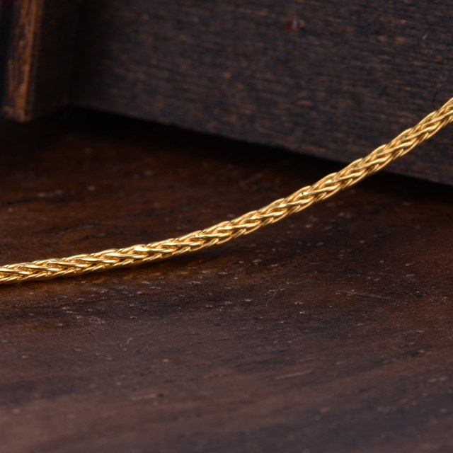 Laomiao gold pure gold necklace Chopin chain versatile plain chain ...