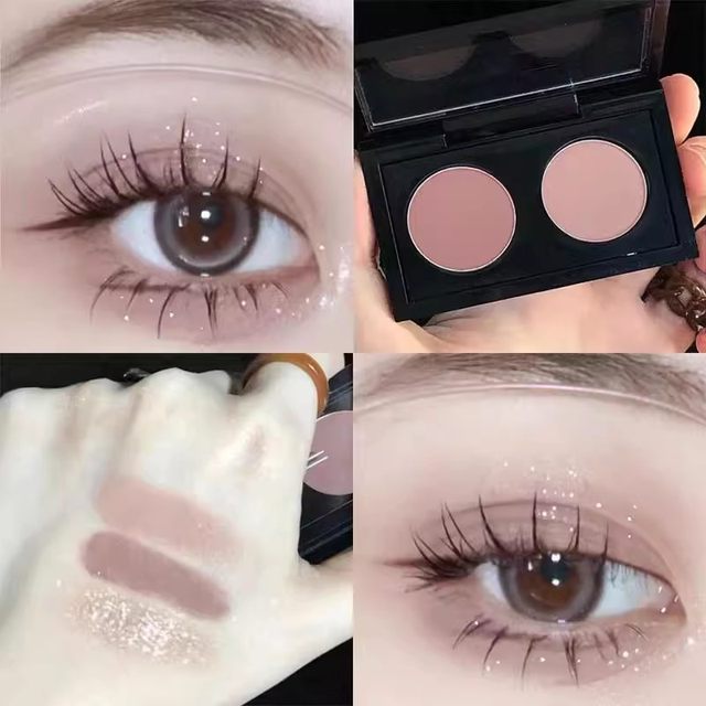 Dry rose lotus root powder ~ two-color eye shadow palette matte low ...
