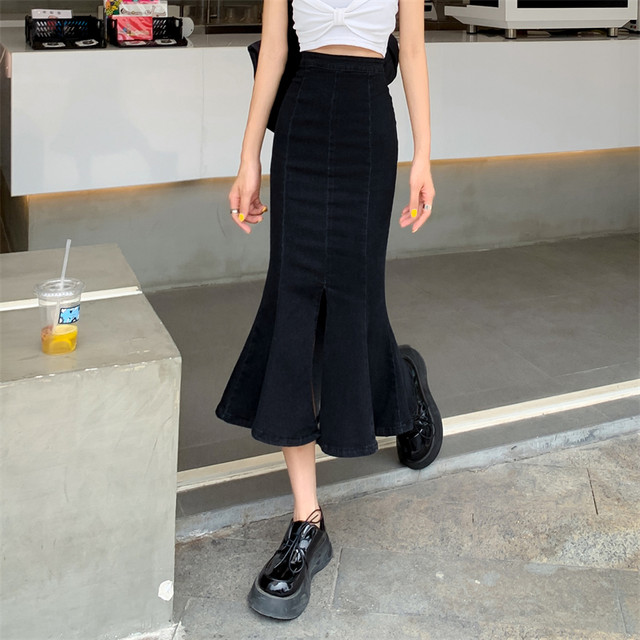 Fish -tail skirt skirt women's short spring new design sense niche A ...