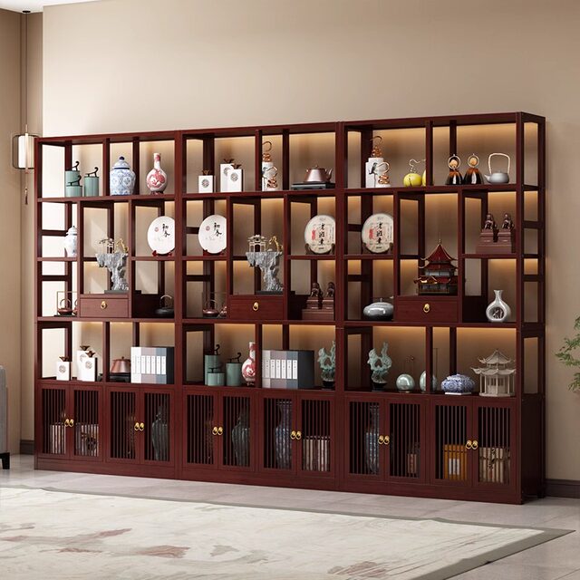Bogu rack solid wood Chinese tea rack display rack tea room ornaments ...