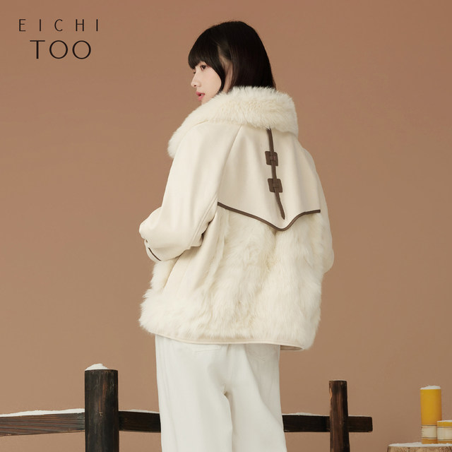 Aiju Rabbit winter new fox fur wind protection and warm fashion fur jacket