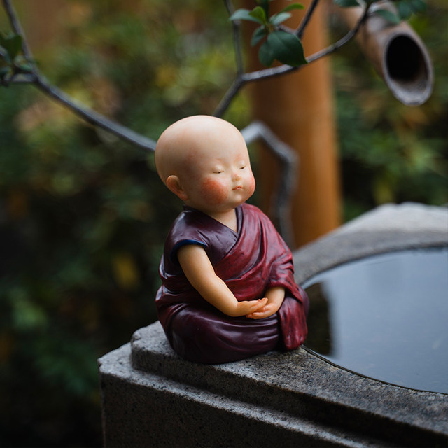 Little Prajna Buddha Statue Sculpture Desk Entering Porch Slap Japanese ...