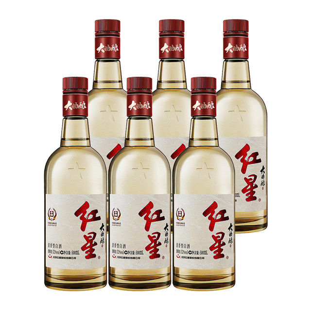 Red Star Erguotou Daqu Niang 52% 500mL*6 bottles full box of fragrant ...