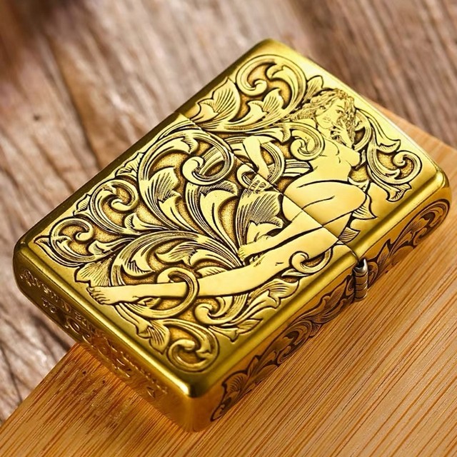zippo lighter genuine brass armor machine wealth and color collection ...