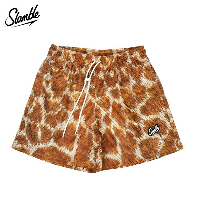 SLAMBLE new animal leopard print shorts men's sports pants basketball ...