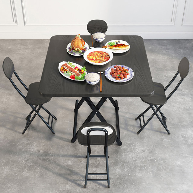 Table folding dining table household small apartment dining table ...
