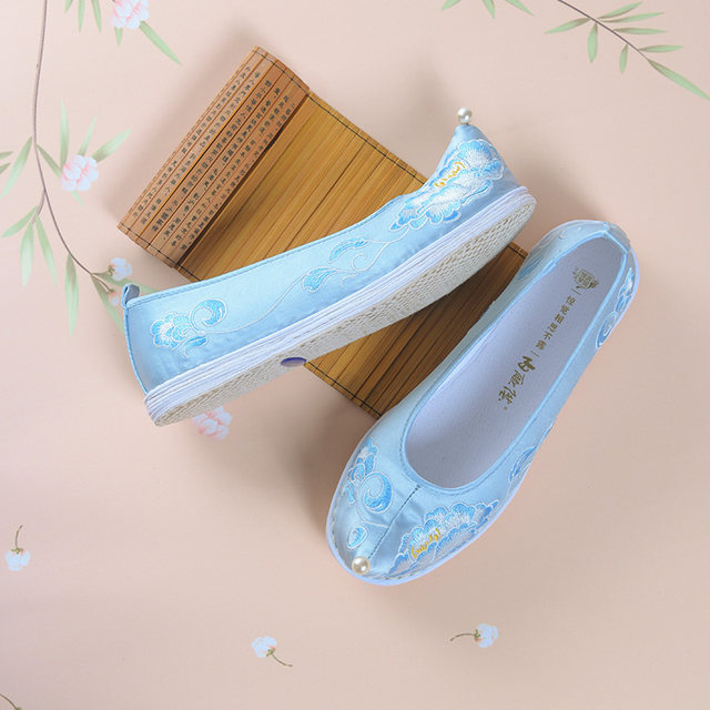 Inlined lifting cloth shoes for women new handmade thousand-layer sole ...