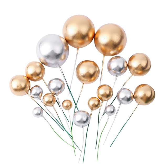 100 pieces of cake decoration gold balls, silver balls, colorful balls ...