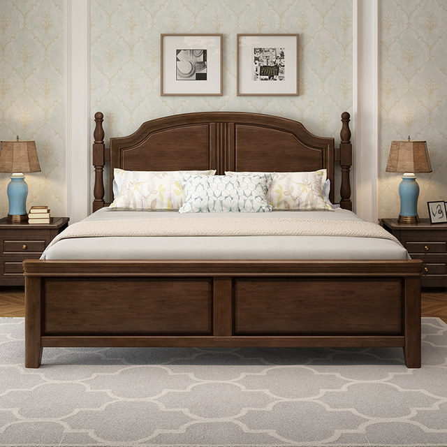 Yuemu Home Furnishing Jianmei Wind Village American Solid Wood Bed ...