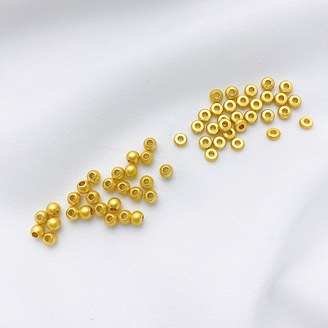 Ancient gold color-preserving transportation beads, small gold beads ...