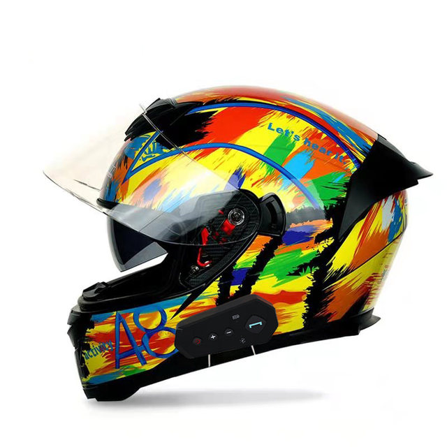 Electric motorcycle helmet with Bluetooth headphones for men and women ...
