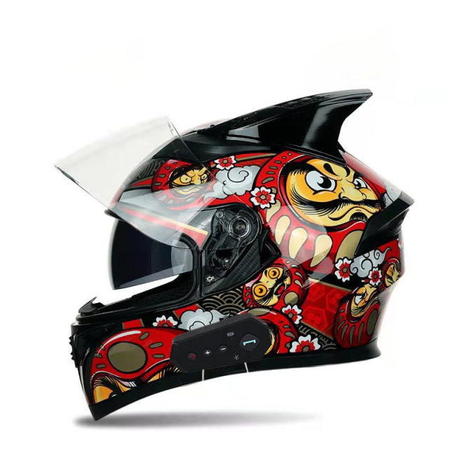 Electric motorcycle helmet with Bluetooth headphones for men and women ...