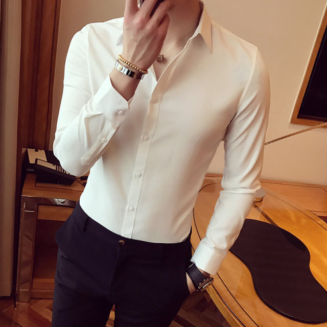 160 small size men's short, XS code S slim -fitting long -sleeved shirt ...