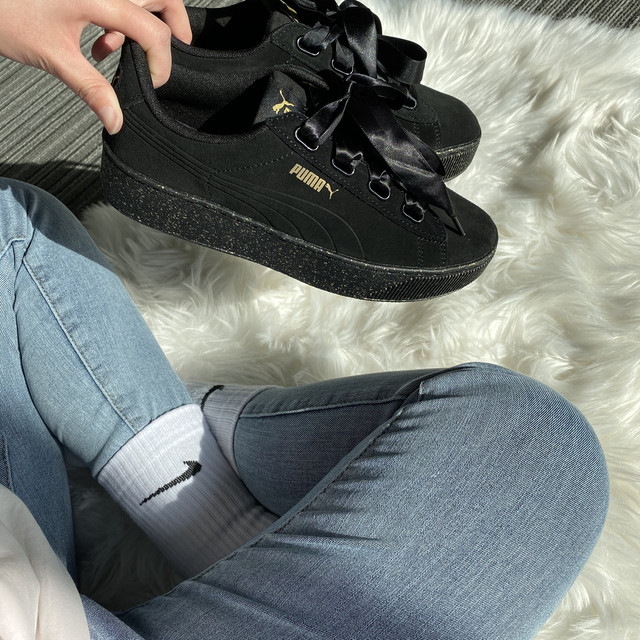 PUMA Puma Basket Heart Swip Bowl Silk Bow Women's Casual Board Shoes ...