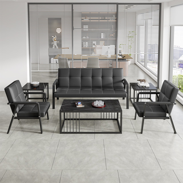 Office sofa coffee table business casual simple three-seat rental house ...