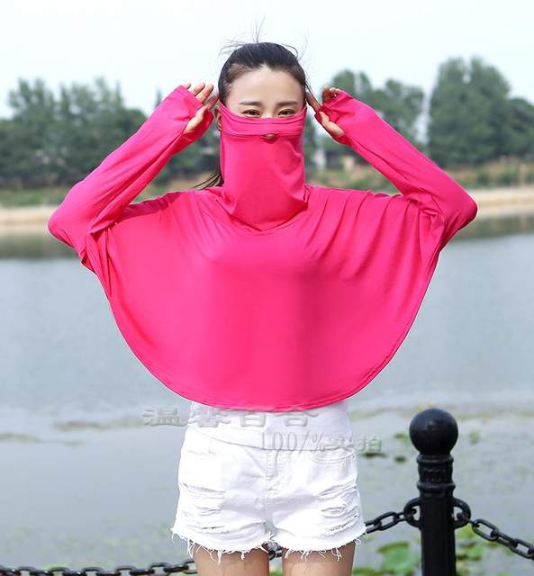 Women's new summer UV-proof long-sleeved shawl driving and riding a ...