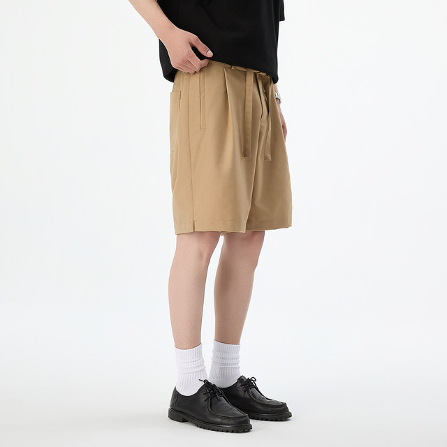 BOLM Summer Simple Anti-Wrinkle Suit Shorts Men's Loose Straight ...