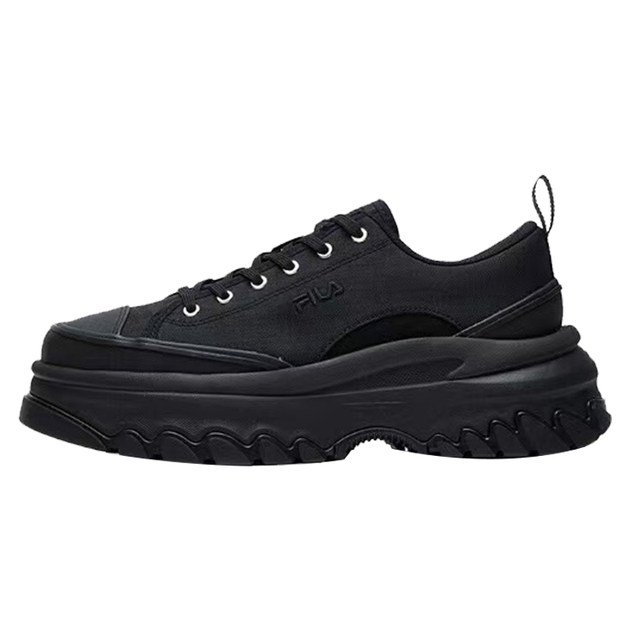 FILA/Fila Lava non-slip and wear-resistant black samurai women's high-rise thick-soled canvas ...
