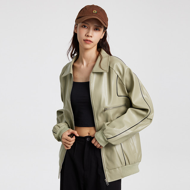 RAPPEYE contour motorcycle leather jacket men's spring and autumn PU ...