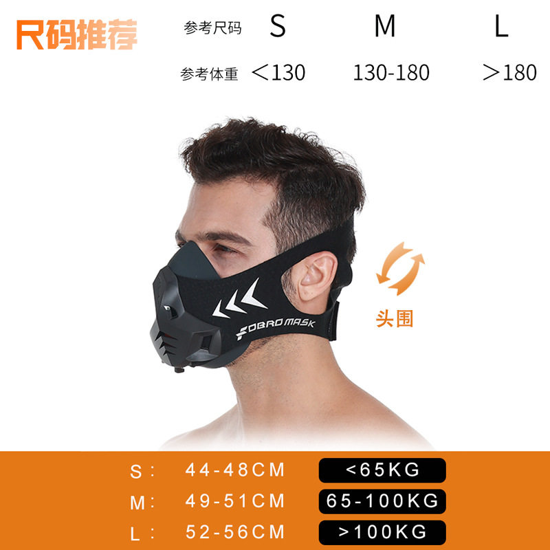 Oxygen Barrier Mask for Fitness Men - Hypoxia Sports Mask for Aerobic ...