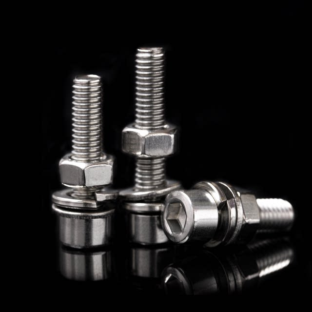 304 stainless steel smooth hexagon socket screw nut flat spring washer ...