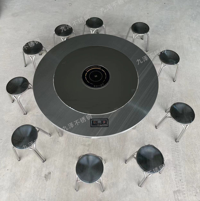 Thick stainless steel built -in turntable turntable cooker round table ...
