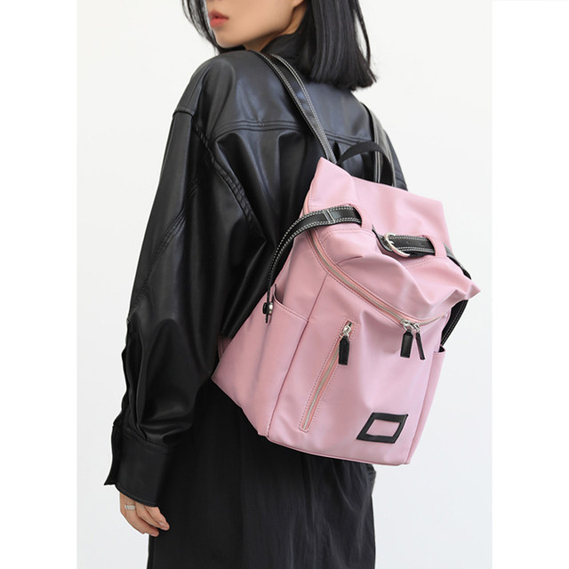 Simple / Original Cano lightweight contrast belt backpack nylon powder ...