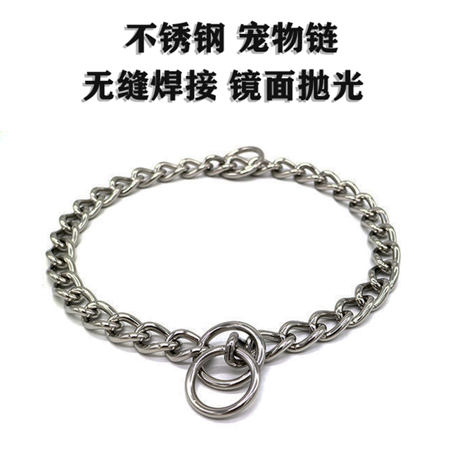 Pet stainless steel P-chain dog leash leash golden retriever 304 collar ...