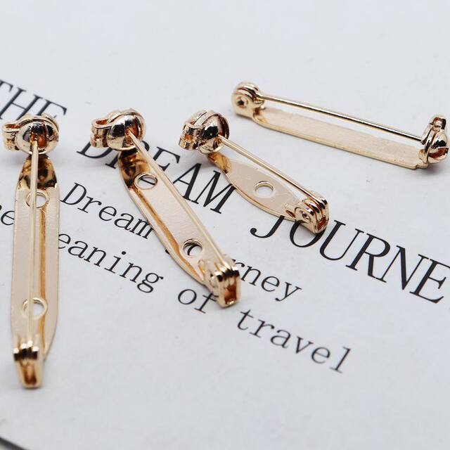 14K copper bag gold can rotate safe brooch -like bracket handmade DIY ...