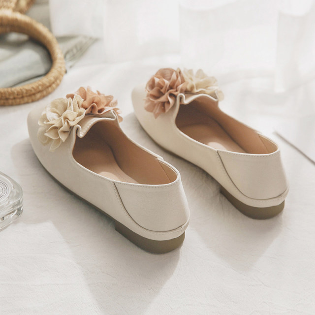 Sheepskin version ~ Flower French Single Shoes French Single Female ...