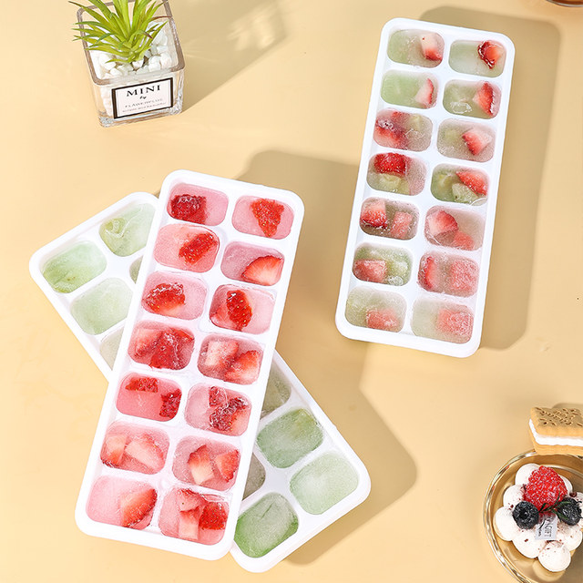 Ice cube mold food grade silicone frozen ice cube storage box household ...