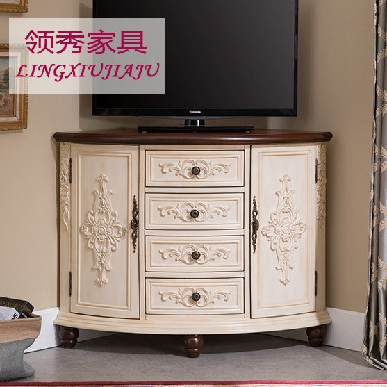 American country solid wood retro corner cabinet corner cabinet ...