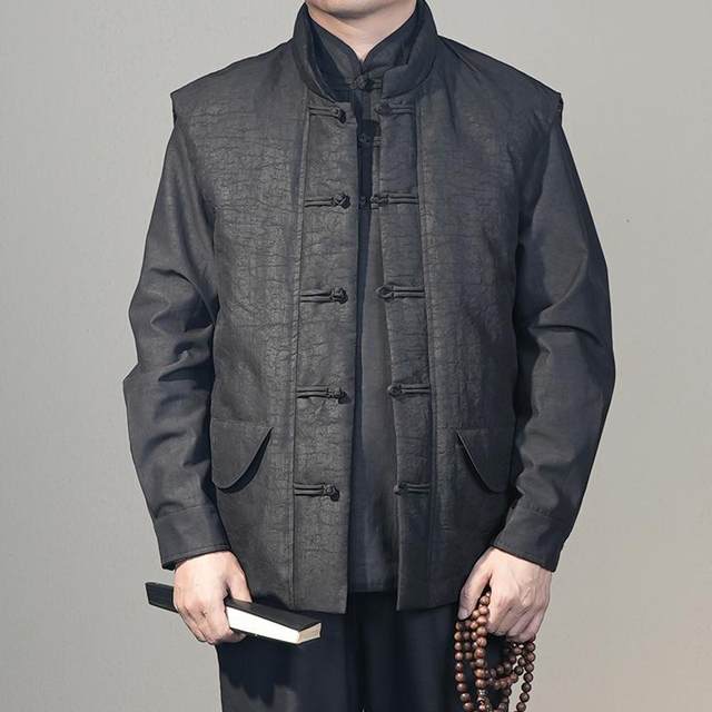 Retro Chinese wind men's clothing jacket stands down the shoulder and ...