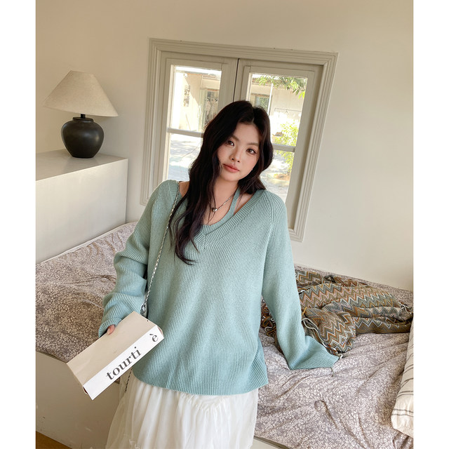 O'Neeless Large size Women's autumn and winter new hanging neck lazy ...