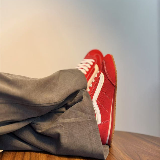 Vans Super Lowpro Red men and women's same low top thin low casual ...